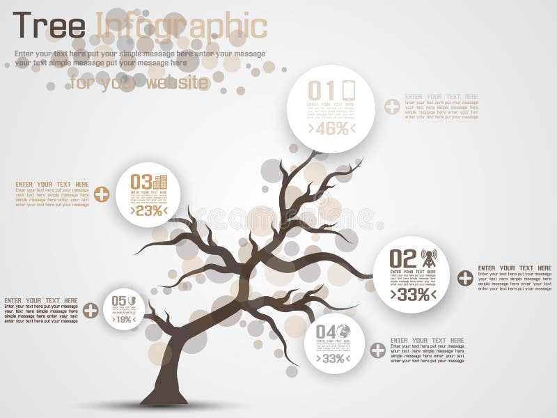 Tree Infographic Flat Style Brown Stock Vector - Illustration of icon ...