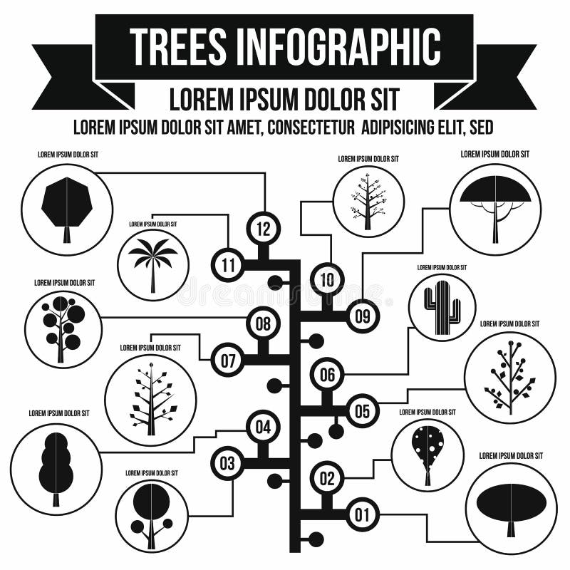 Tree Infographic, Simple Style Stock Illustration - Illustration of ...