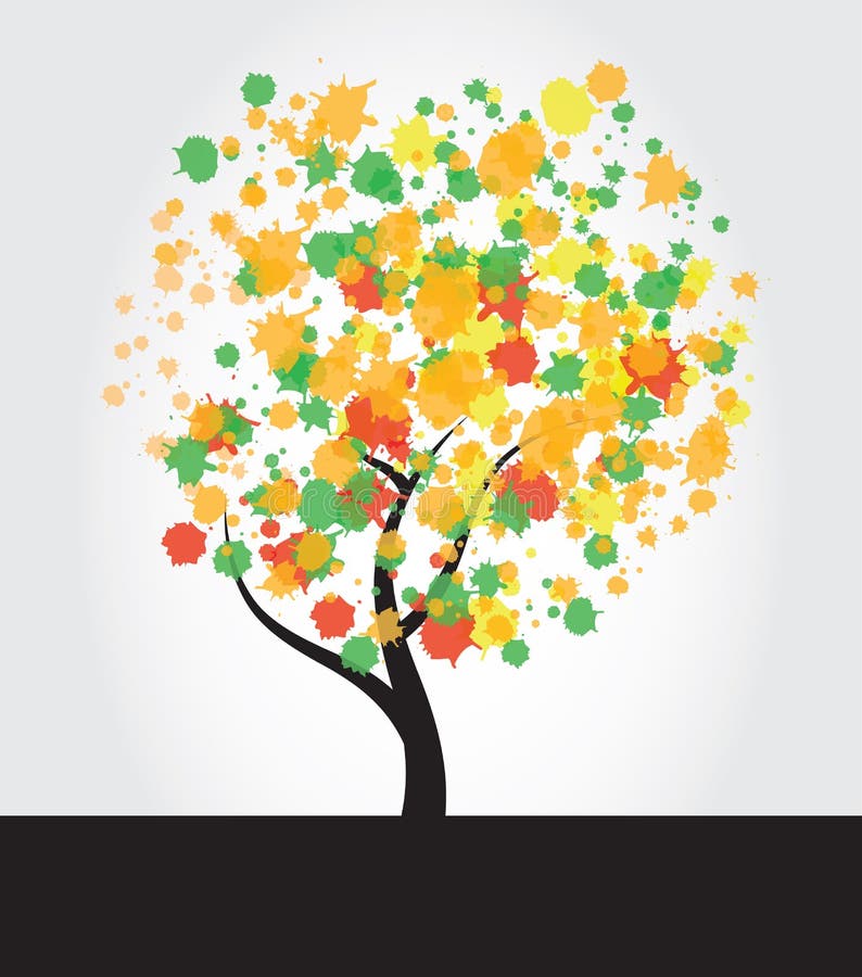 Tree Ink Splatter stock illustration. Illustration of season - 22934247