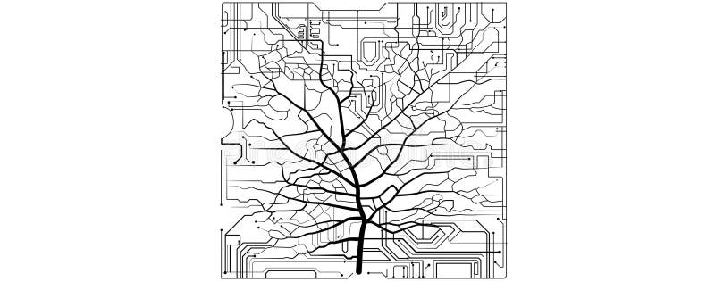 Tree of Innovation Merging Nature and Circuit Boards Stock Vector ...