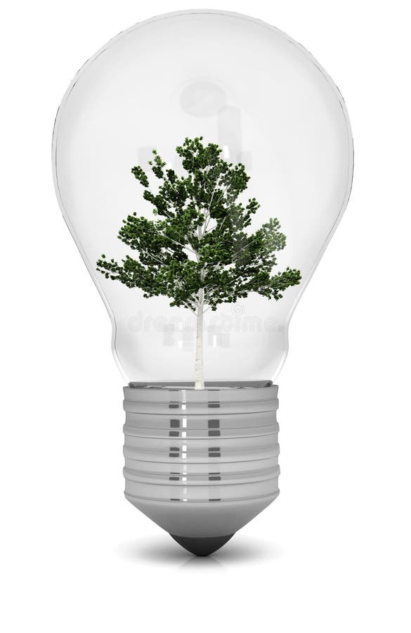 Tree inside a bulb stock illustration. Illustration of environment ...