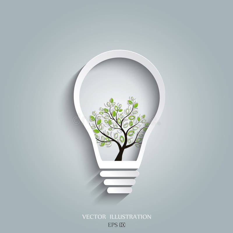The Tree Inside the Light Bulb. Light Bulb Idea Stock Vector ...