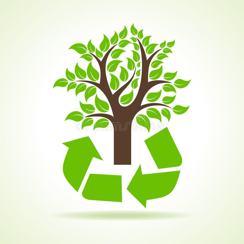 Tree Inside the Recycle Icon Stock Vector - Illustration of pollution ...