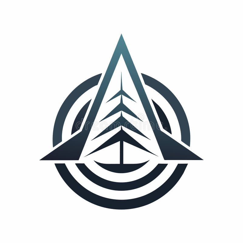 Tree Inside Triangle Shape, Minimalist Design Using Monochromatic ...