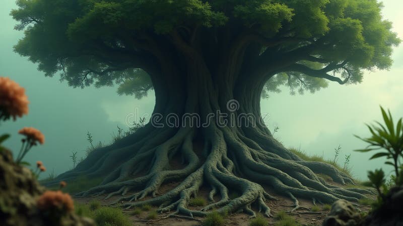 Tree with Intertwined Roots Representing Belonging Stock Photo - Image ...