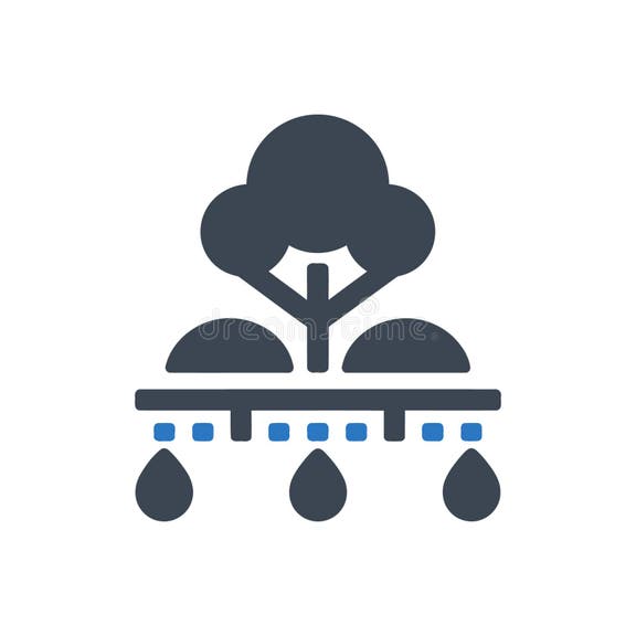 Tree Irrigation System Icon Stock Vector - Illustration of tree, water ...