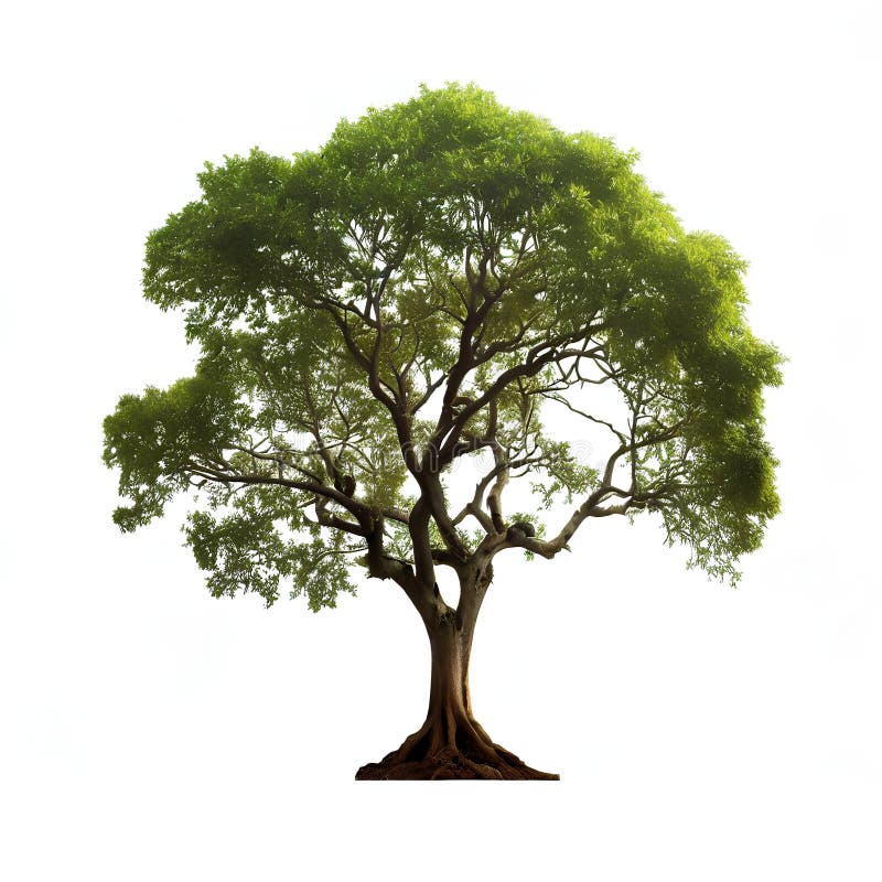 Tree Isolated on White Background with Empty Space Around it AI ...