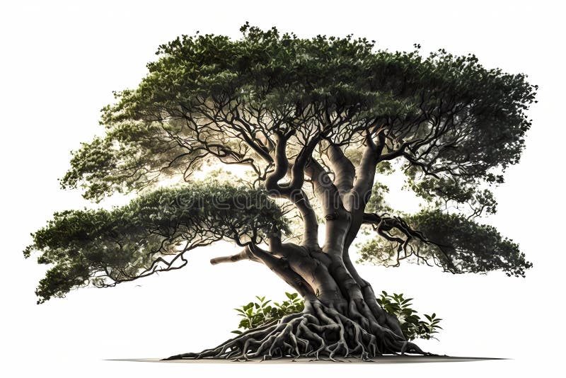 Tree Isolated on White Background Stock Illustration - Illustration of ...