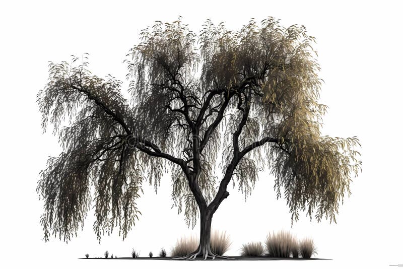 Tree Isolated on White Background Stock Illustration - Illustration of ...