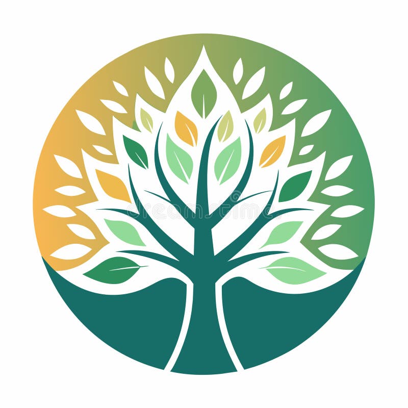 A Tree with Its Branches Shaped into a Circle, Surrounded by Leaves, a ...