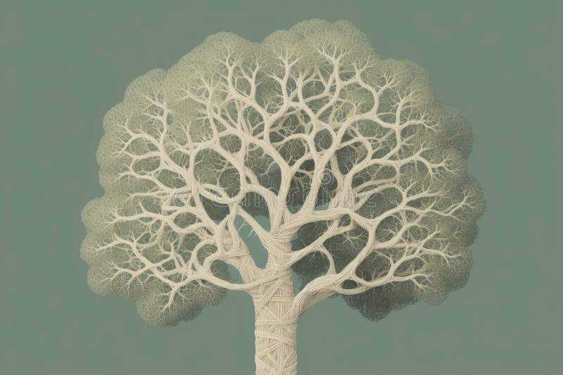 A Tree with Its Branches Slowly Being Knitted Together Representing the ...