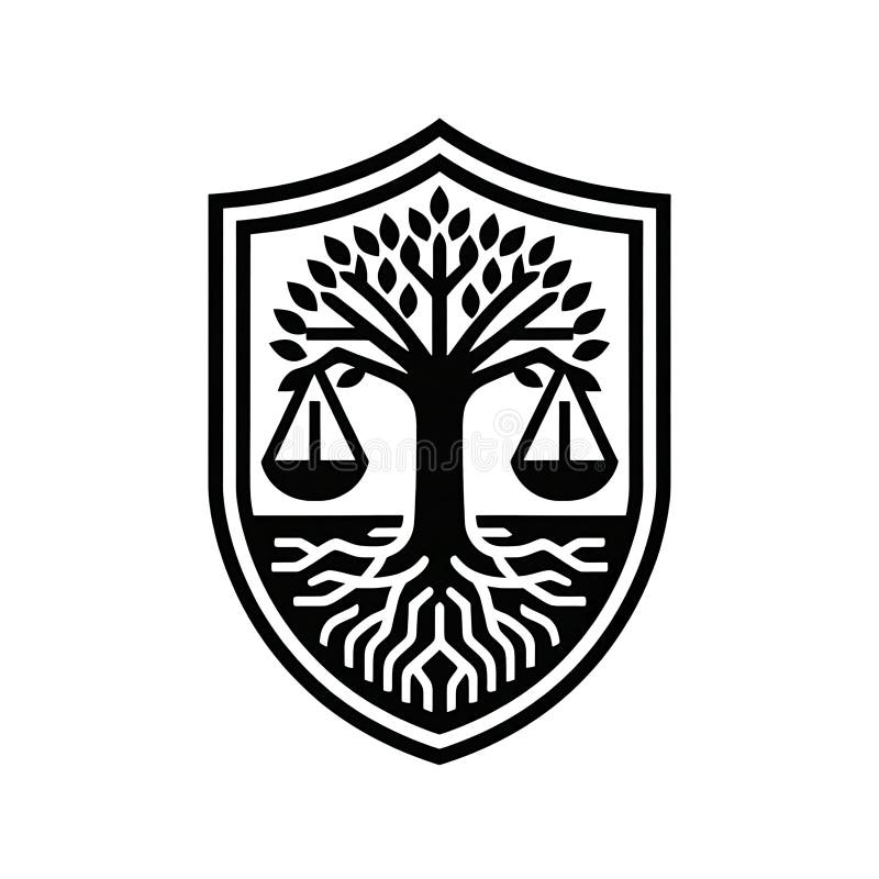 Tree of Justice Logo – Symbol of Law and Balance Stock Illustration ...