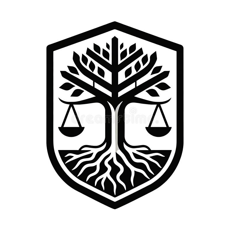 Tree of Justice Logo – Symbol of Law and Balance Stock Illustration ...