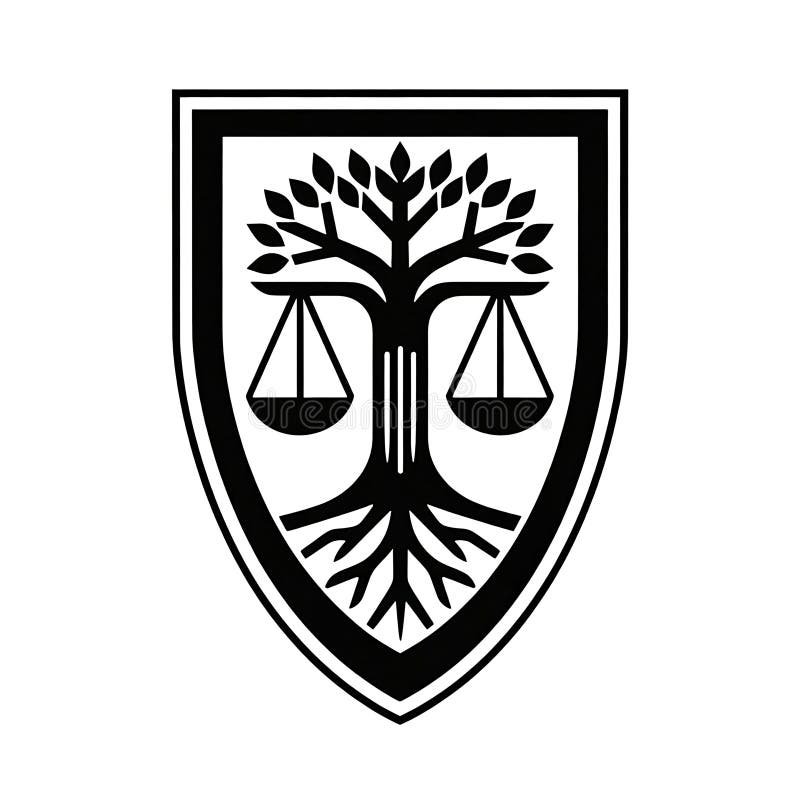 Tree of Justice Logo – Symbol of Law and Balance Stock Illustration ...