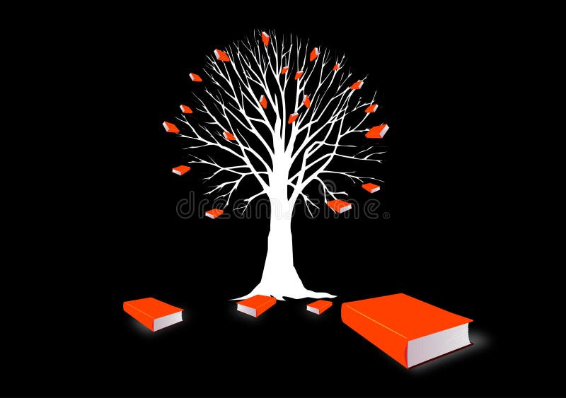 Education Concept Tree with Books Stock Vector - Illustration of book ...