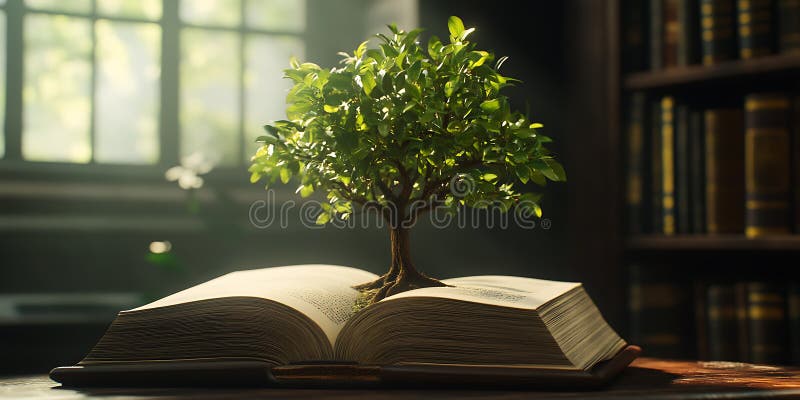 Tree of Knowledge Book Nature Image Background Wallpaper Stock ...