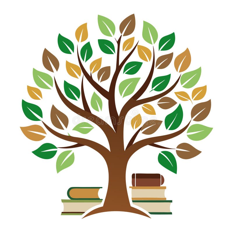 Tree of Knowledge: Book Stack, Education, Learning, and Growth Graphic ...