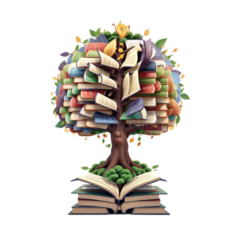 Tree of Knowledge with Books instead of Leaves Stock Illustration ...