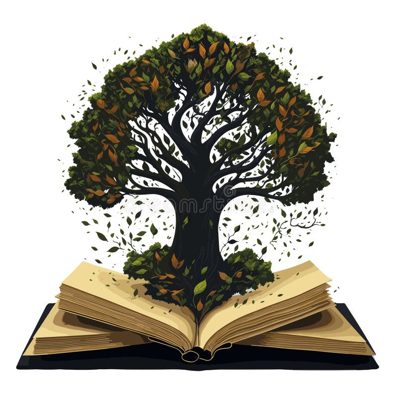 Tree of Knowledge with Books instead of Leaves Stock Illustration ...
