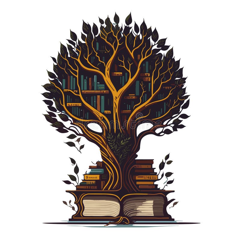 Tree of Knowledge with Books instead of Leaves Stock Illustration ...