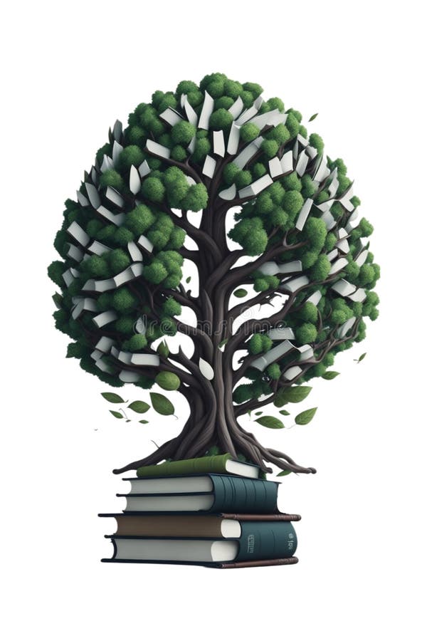 Tree of Knowledge with Books instead of Leaves Stock Illustration ...