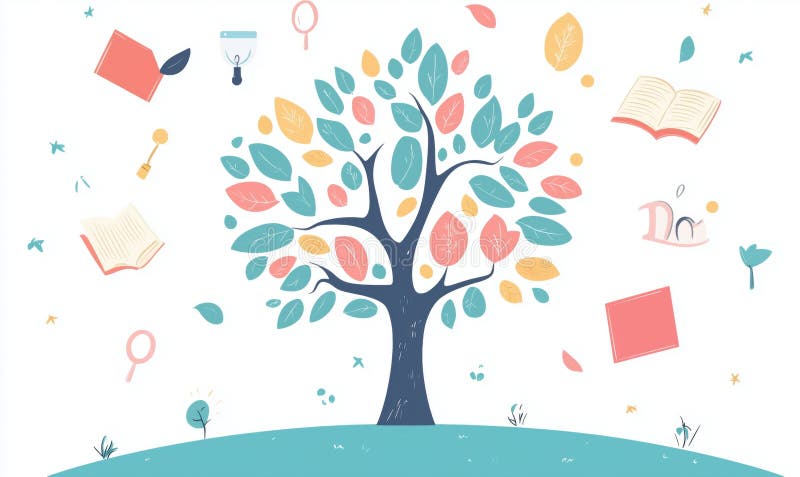 Tree of Knowledge with Colorful Leaves and Learning Symbols ...