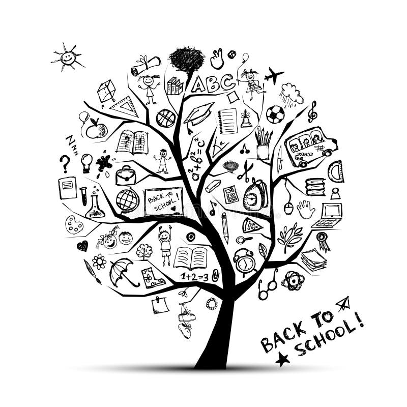 Tree of Knowledge, Concept of School Stock Vector - Illustration of ...