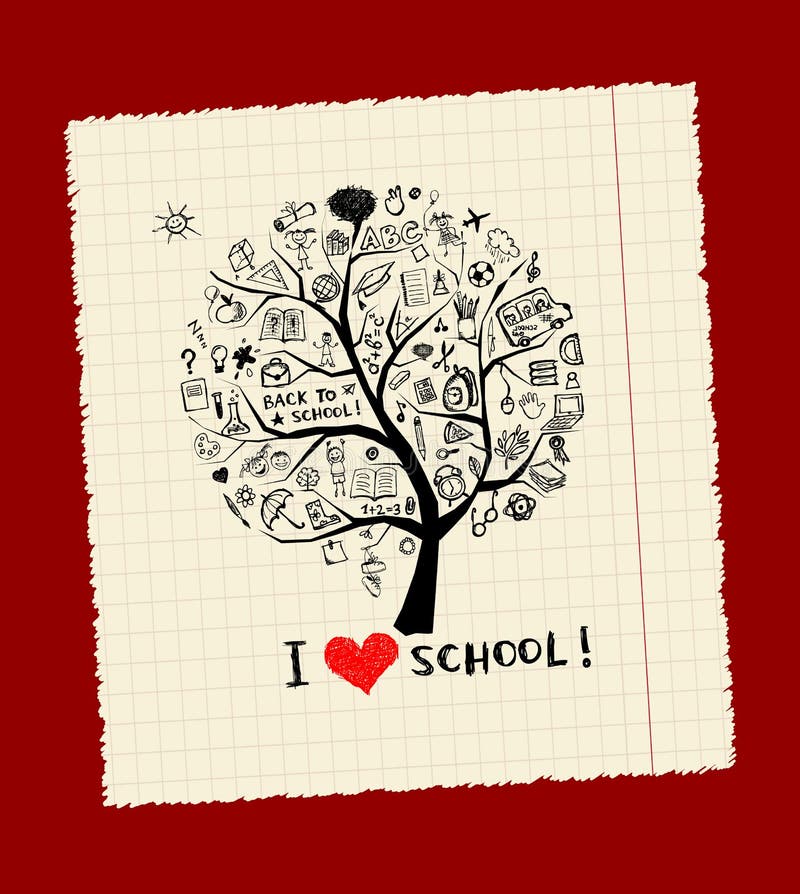 Tree of Knowledge, Concept of School Stock Vector - Illustration of ...