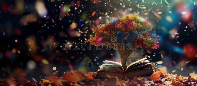 Tree of Knowledge Growing from Books, Visual Metaphor for Learning ...