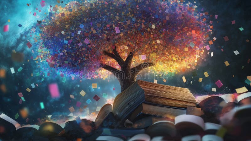 Tree of Knowledge Growing from Books, Visual Metaphor for Learning ...