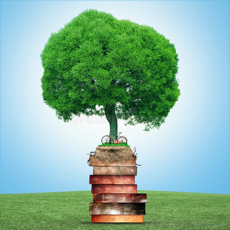 Tree of the Knowledge of Good and Evil with Snake and Apple. Colorful ...