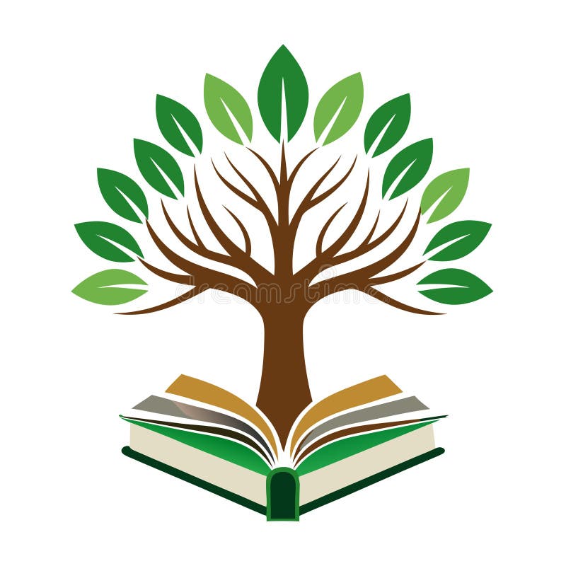 Tree of Knowledge: Open Book with Leaves, Growth and Learning Stock ...