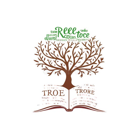 Tree of Knowledge: Stylized Tree with Book and Leaves, Education ...