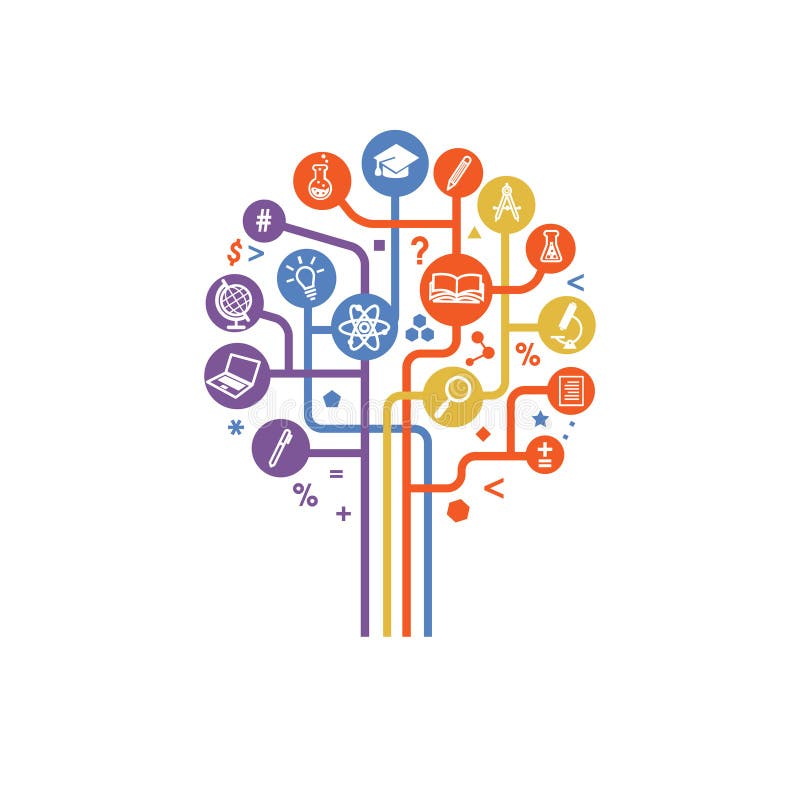 Tree of knowledge vector stock vector. Illustration of back - 209644266