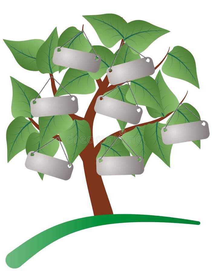 Tree with label stock vector. Illustration of nature - 25038578