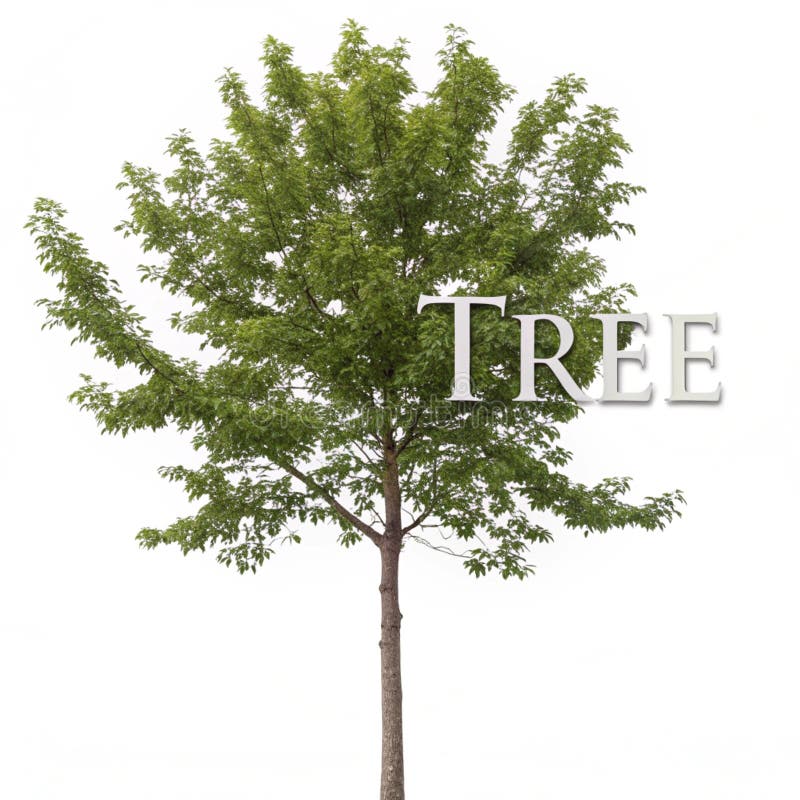 Tree Labeled Tree Isolated on White Background Stock Illustration ...