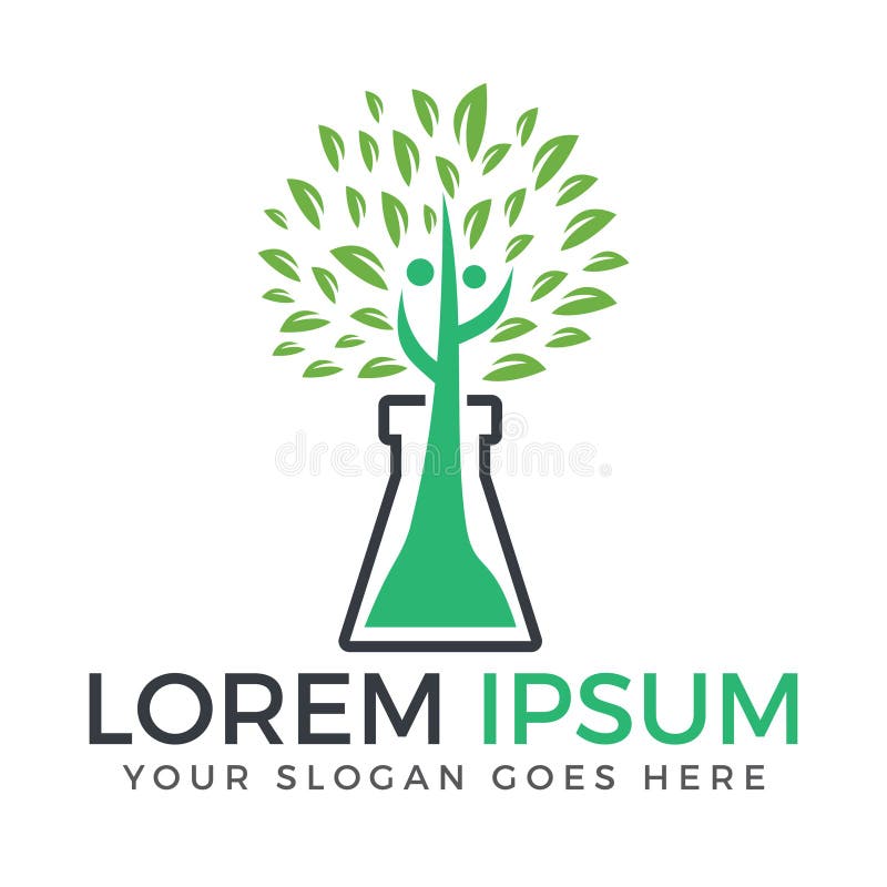 Tree Laboratory Symbol Logo Design Illustration Stock Vector ...