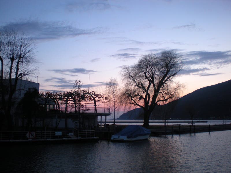 Sunset at the Lake stock image. Image of country, plant - 127914757