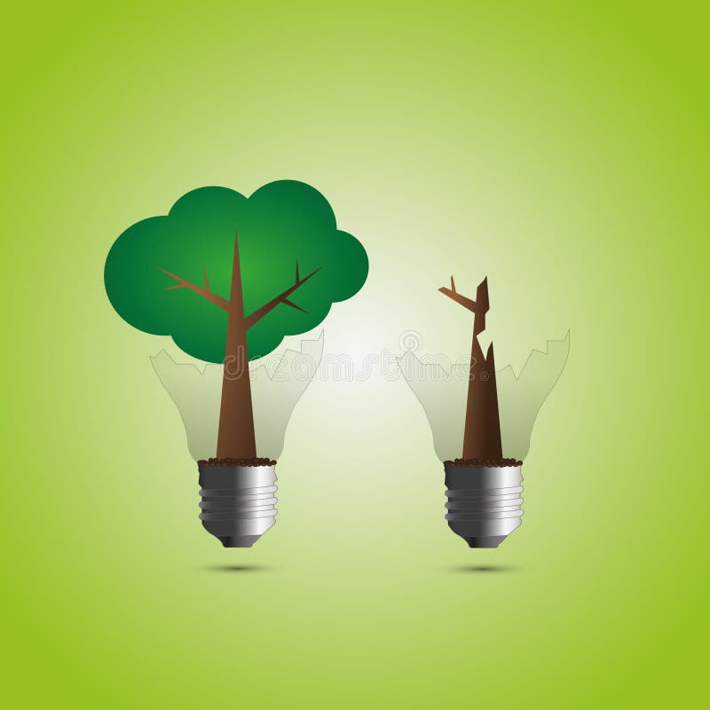 Tree lamp stock vector. Illustration of renewable, ideas - 22529749