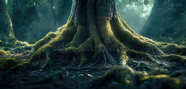 A Tree with a Large Root System Stock Photo - Image of summer, branch ...