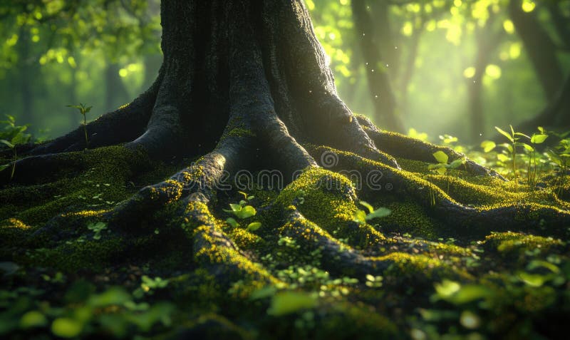 A Tree with a Large Root System Stock Photo - Image of vegetation ...