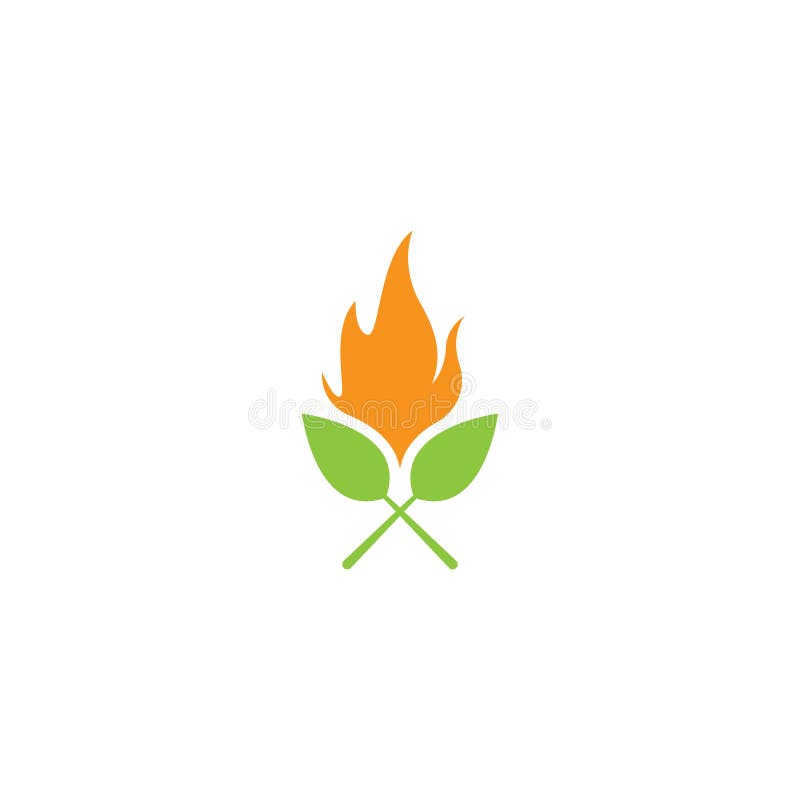 Tree leaf fire vector logo stock illustration. Illustration of health ...