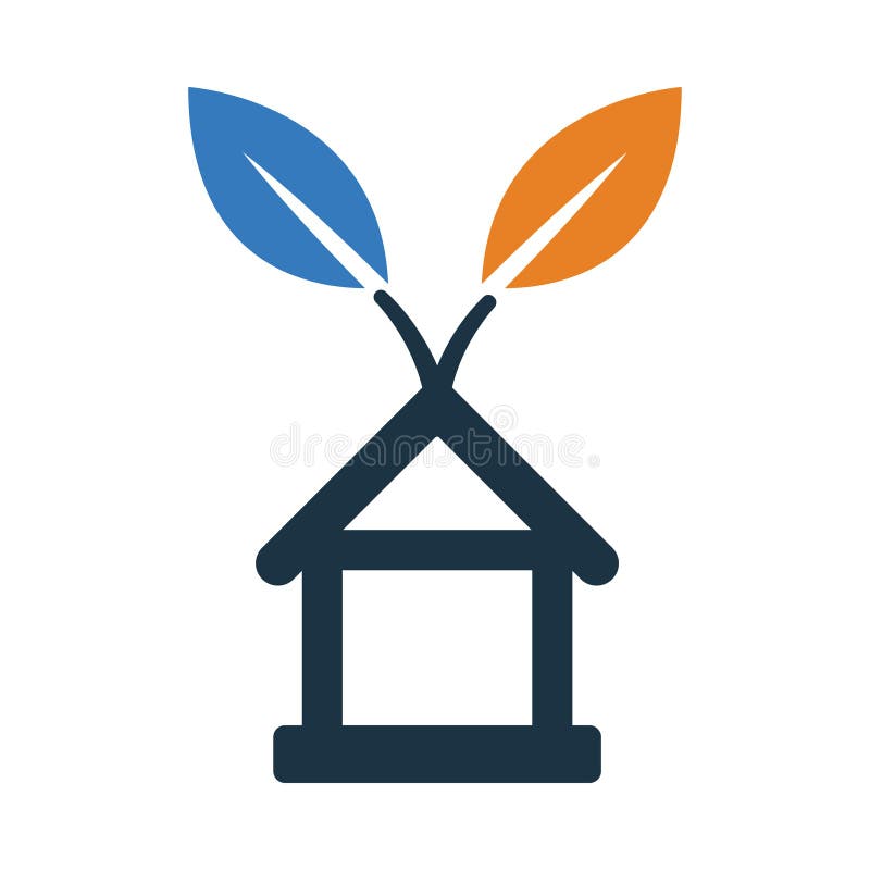 Tree, Leaf, Home , Green Home Icon Stock Vector - Illustration of ...