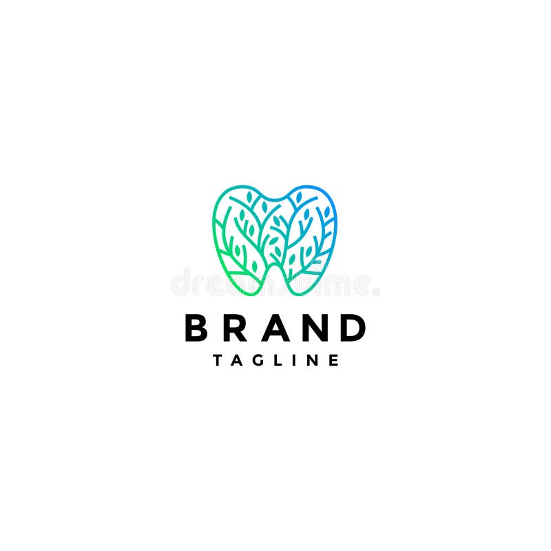 Tree Leaf Tooth Icon Logo Design Stock Vector - Illustration of tooth ...