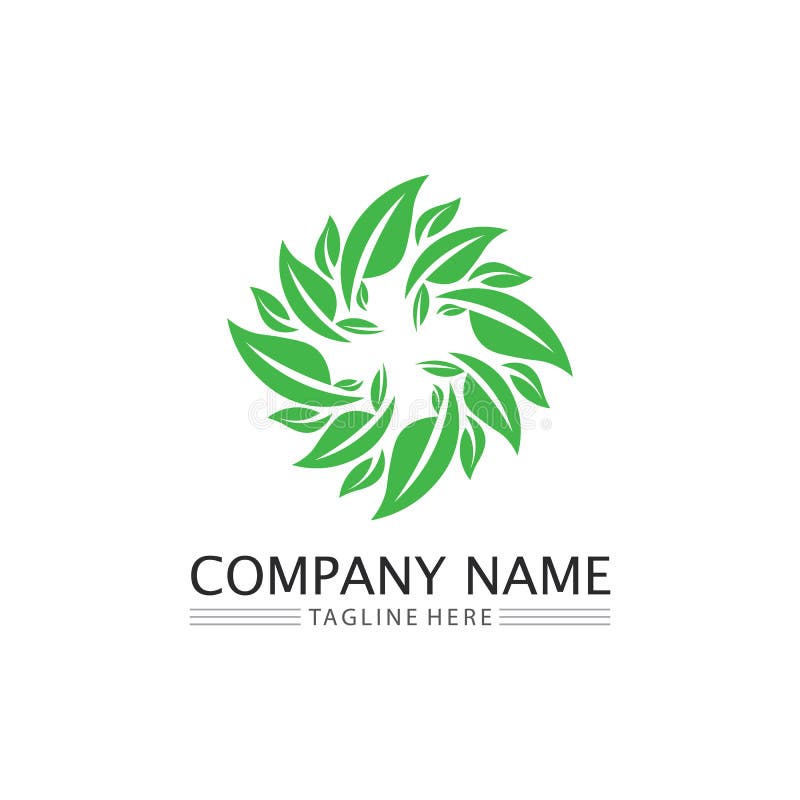 Tree Leaf Vector and Green Logo Design Friendly Concept Stock ...