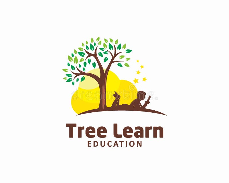 Tree Learn or Education Logo Design Concept Stock Vector - Illustration ...