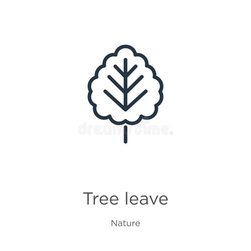 Tree Leave Icon. Thin Linear Tree Leave Outline Icon Isolated on White ...