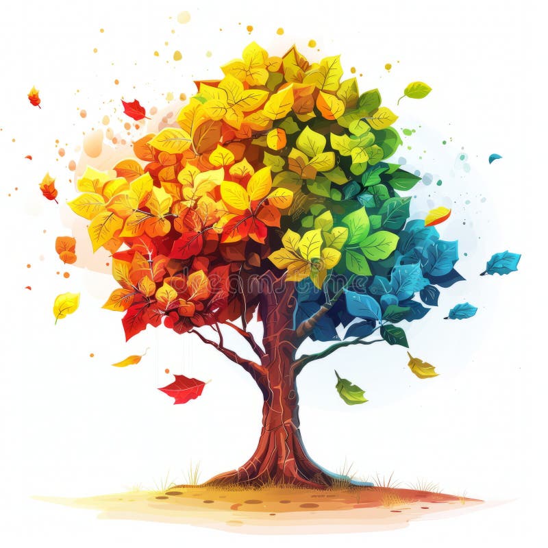 A Tree with Leaves that Change Color with the Seasons, Creating a Sense ...