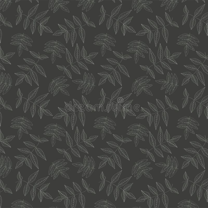 Tree Leaves Dark Background Pattern Stock Vector - Illustration of ...