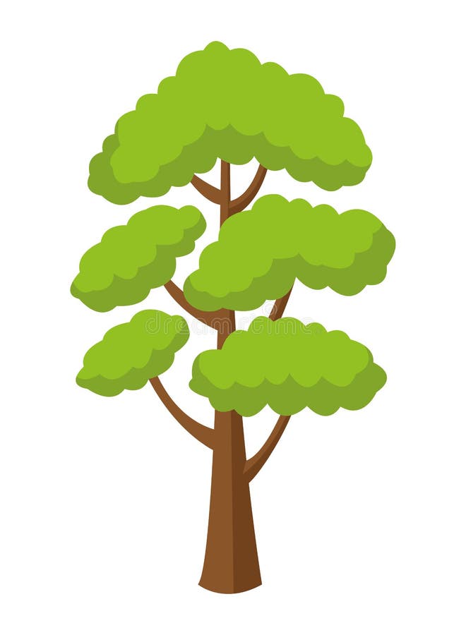 Tree with Leaves Nature Cartoon Stock Vector - Illustration of spring ...
